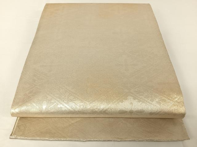 平和屋着物●洛風林　工芸帯地　六通柄袋帯　花菱文　金銀糸　正絹　逸品　AABA2608np