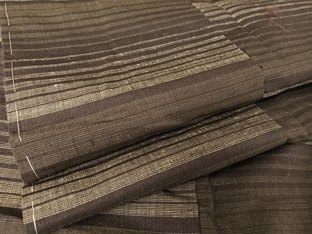 平和屋着物●上質な紬　縞　正絹　逸品　未使用　AABA2628np