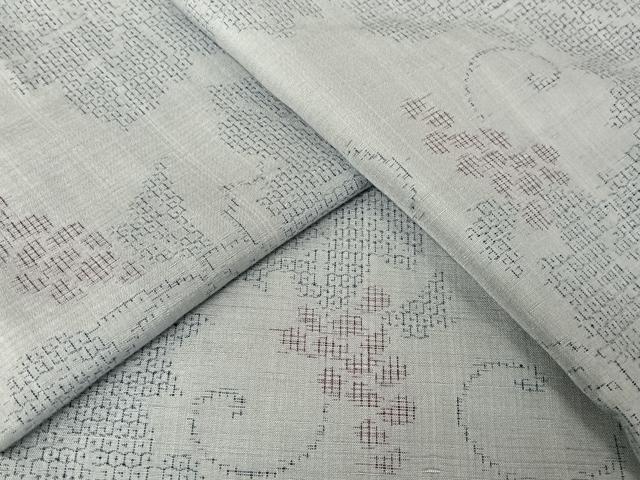 平和屋着物●結城紬　80亀甲　葡萄蔦の葉文　健勝苑扱い　正絹　逸品　AABA2647np