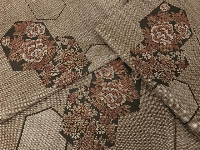 平和屋着物●本場大島紬　カタス9マルキ　亀甲花文　正絹　逸品　AABA2650np