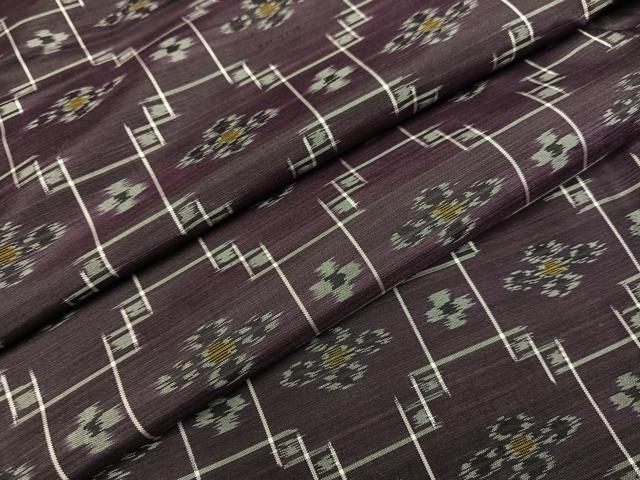 平和屋着物●本場琉球絣　紬　正絹　逸品　AABA2684ph