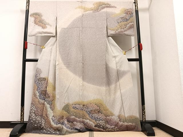 平和屋着物●訪問着　地紙花文　暈し染め　正絹　逸品　AABA2703ph
