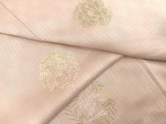 平和屋着物●上質な小紋　松笹文　金彩　正絹　逸品　AABA2734ph