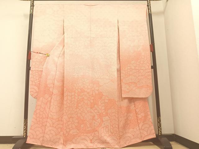 平和屋着物●豪華振袖　絞り　源氏車花文　正絹　逸品　AABA2735ph