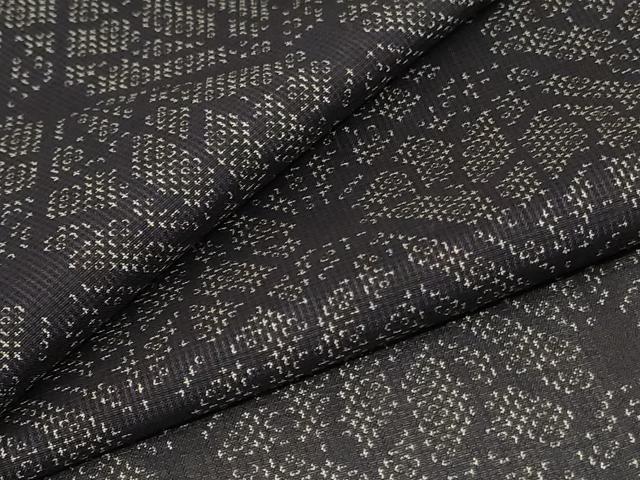 平和屋着物＊夏物　小紋　絽　幾何学文様　暈し染め　洗える着物　AABA2762jd