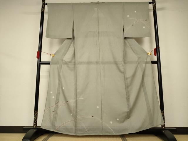 平和屋着物＊夏物　訪問着　絽　絞り　手描き　蛍文　正絹　逸品　AABA2783jd