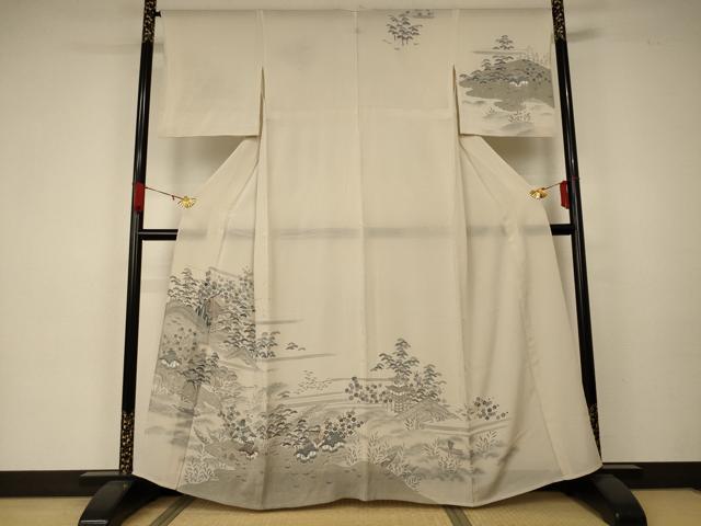 平和屋着物＊夏物　訪問着　絽　風景文　正絹　逸品　AABA2803jd