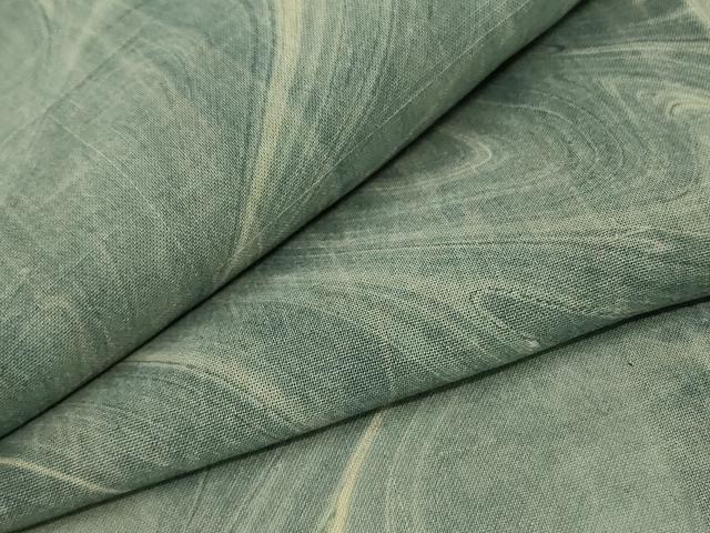 平和屋着物＊夏物　絹芭蕉　墨流し文様　正絹　逸品　AABA2807jd