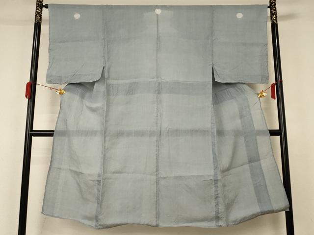 平和屋着物＊夏物　男性　色紋付　灰青色　麻　AABA2816jd