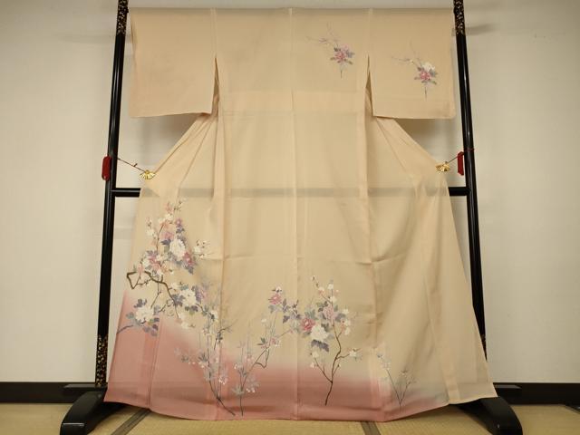 平和屋着物＊夏物　訪問着　絽　草花文　正絹　逸品　未使用　AABA2820jd