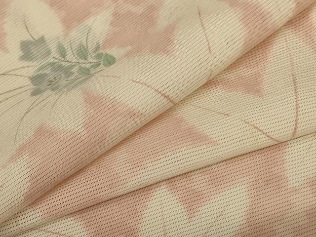 平和屋着物＊夏物　小紋　絽　楓文　正絹　逸品　AABA2845jd