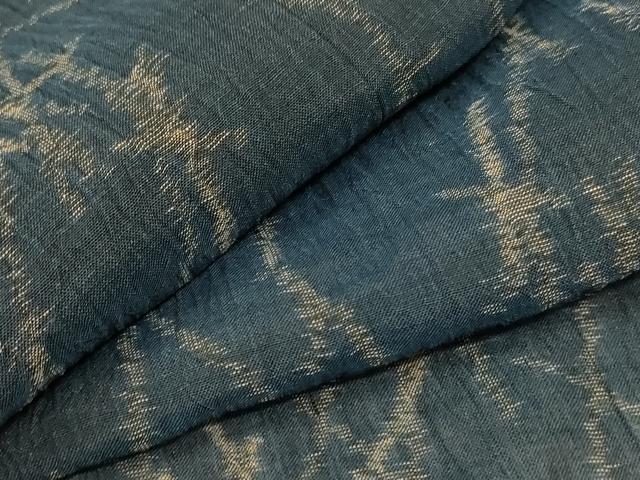 平和屋着物＊夏物　小千谷ちぢみ　敷松葉　麻　逸品　AABA2872jd