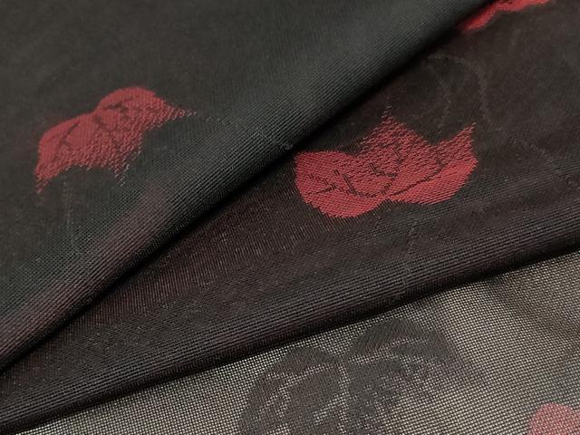 平和屋着物＊夏物　小紋　紗　蔦の葉文　正絹　逸品　未使用　AABA2889jd