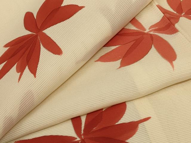 平和屋着物＊夏物　小紋　絽　舞花文　正絹　逸品　AABA2892jd