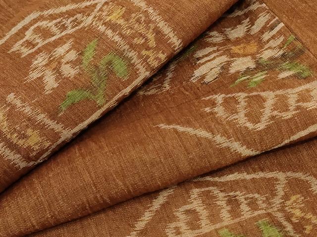 平和屋着物＊夏物　小千谷ちぢみ　亀甲花文　麻　逸品　未使用　AABA2900jd