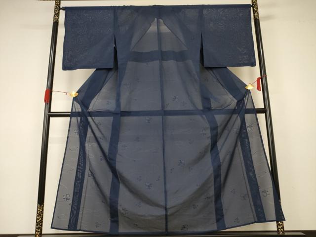 平和屋着物＊夏物　色無地　絽　舞葉紋紗　褐返色　正絹　逸品　AABA2912jd