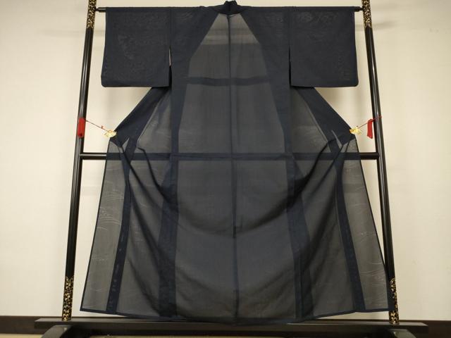 平和屋着物＊夏物　色無地　流水立波紋紗　褐返色　正絹　逸品　AABA2916jd