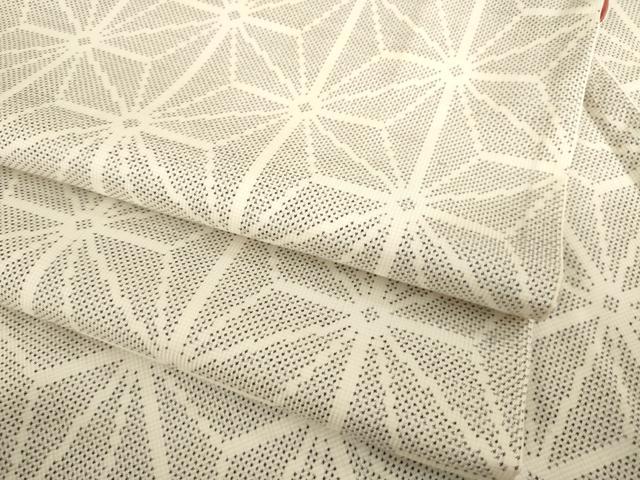 平和屋着物●本場大島紬　白大島　一元7マルキ　麻の葉文様　正絹　逸品　AABA3289ck