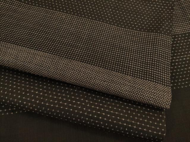 平和屋着物●本場大島紬　一元7マルキ　横段文　正絹　逸品　AABA3323ck