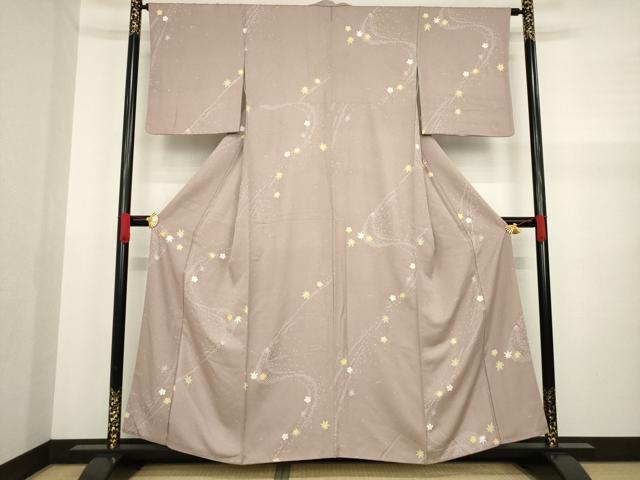 平和屋着物●上質な小紋　桜楓文　西武百貨店扱い　正絹　逸品　AABA3326ck