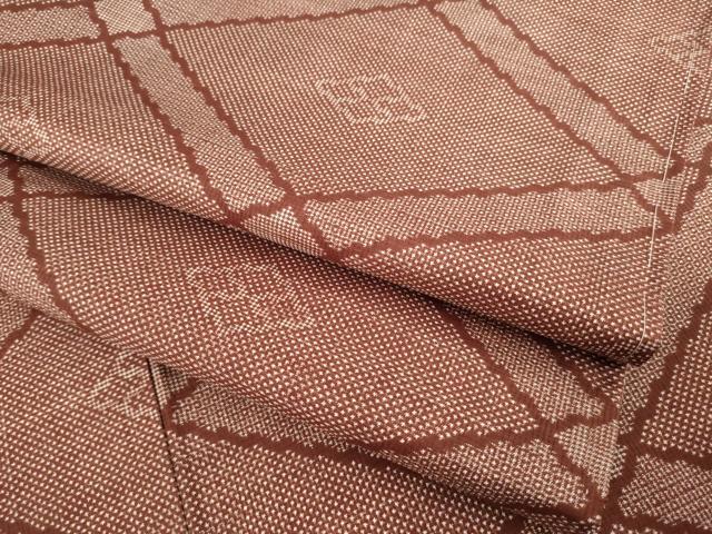 平和屋着物●本場大島紬　100亀甲　菱文　正絹　逸品　AABA3355ck