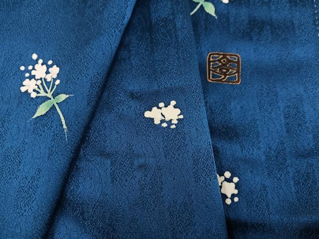 平和屋着物●染色作家　田中文子　小紋　草花文　正絹　逸品　AABA3762ph