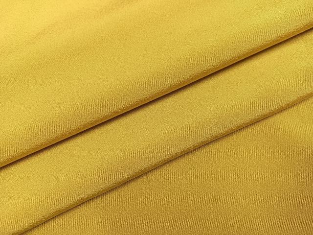 平和屋着物●上質な色無地　山吹茶色　正絹　逸品　AABA3763ph