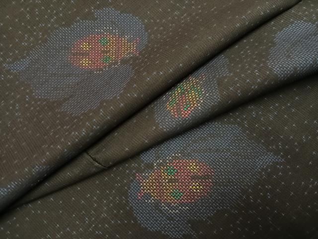 平和屋着物●本場大島紬　カタス7マルキ　天道虫　正絹　逸品　AABA3791ph