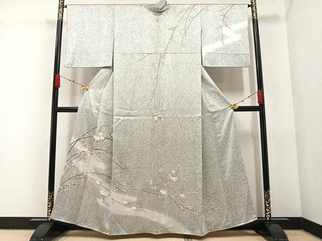 平和屋着物●訪問着　枝花文　暈し染め　正絹　逸品　AABA3811ph