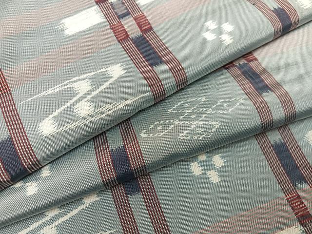 平和屋着物●本場琉球絣　紬　正絹　逸品　AABA3816ph