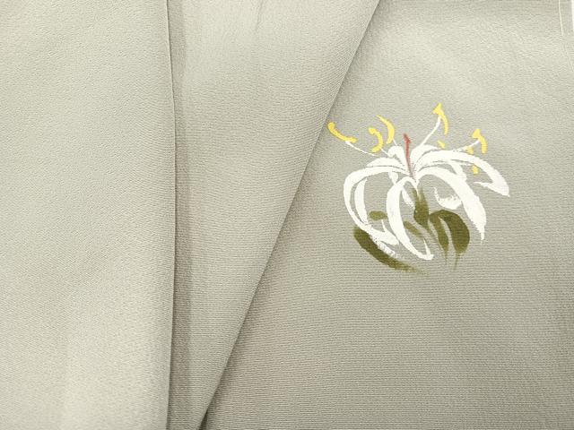 平和屋着物●上質な色無地　絹鼠色　正絹　逸品　AABA4297ph