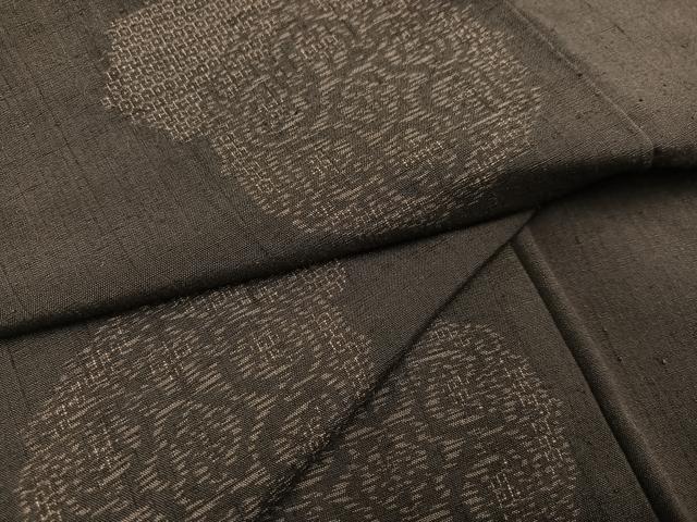 平和屋着物●結城紬　100亀甲　舞花文　正絹　逸品　AABA4310ph