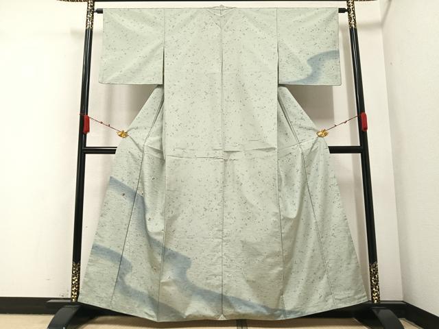 平和屋着物●本場染大島紬　訪問着　刺繍　草花丸文　暈し染め　金彩　正絹　逸品　AABA4311ph