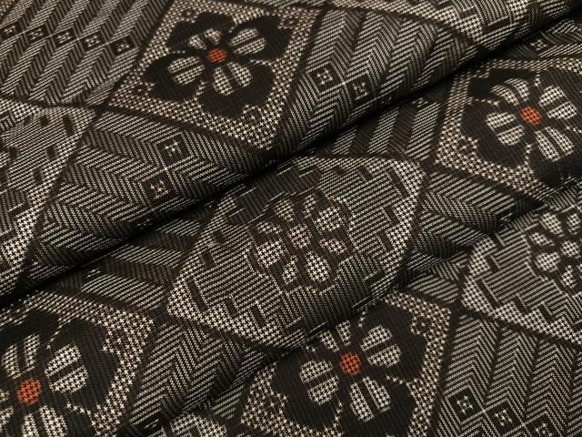 平和屋着物●本場大島紬　龍郷絣　正絹　逸品　未使用　AABA4316ph