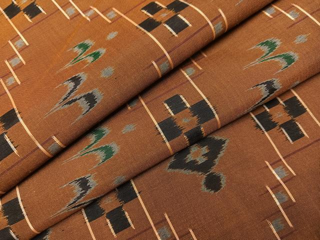 平和屋着物●本場琉球絣　紬　正絹　逸品　AABA4328ph