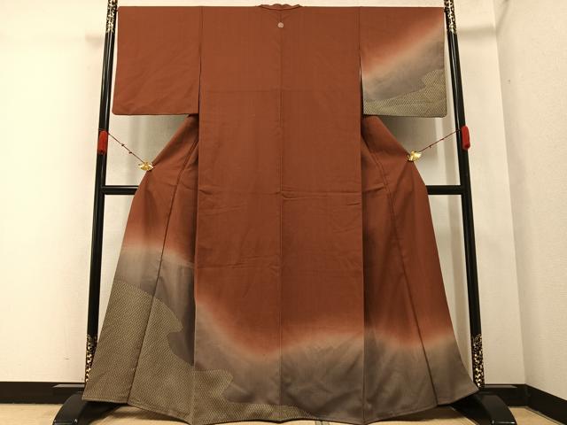 平和屋着物●訪問着　流水花文　暈し染め　正絹　逸品　AABA4356ph