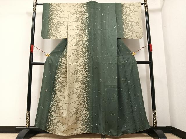 平和屋着物●訪問着　刺繍　草花文　正絹　逸品　AABA4359ph