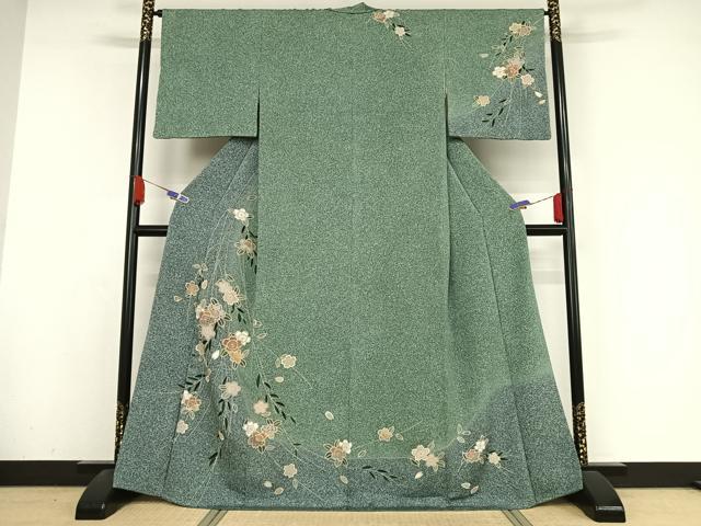 平和屋着物●訪問着　枝花文　金彩　高島屋扱い　正絹　逸品　AABA4448np