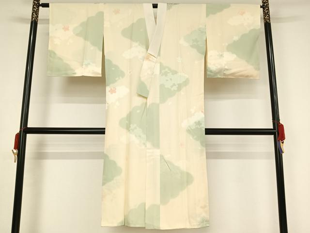 平和屋着物●長襦袢　袷　作家物　雲取り舞花地紋　万葉の華　正絹　逸品　未使用　AABA4454np