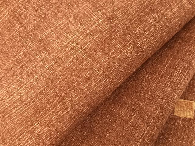 平和屋着物●上質な紬　作家物　小豆色　正絹　逸品　AABA4455np