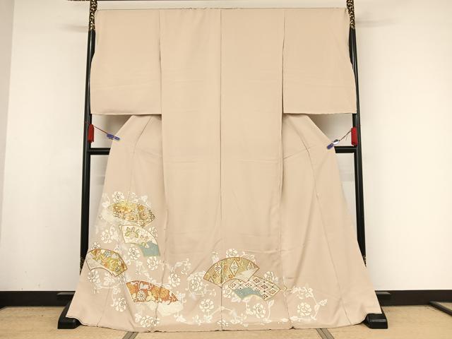 平和屋着物●豪華色留袖　トキワ商事　駒刺繍　地紙花唐草文　上代54万　金糸　金彩　仮絵羽　正絹　逸品　未使用　AABA4469np