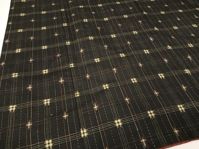 平和屋着物●上質な紬　井桁絣　正絹　逸品　AABA4500np 平和屋着物○上質な紬 井桁絣 正絹 逸品 AABA4500np