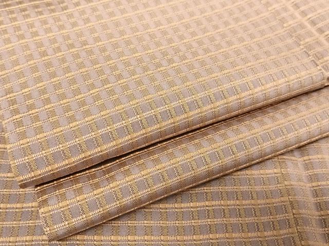 平和屋着物●お召　吉野間道　正絹　逸品　AABA4502np