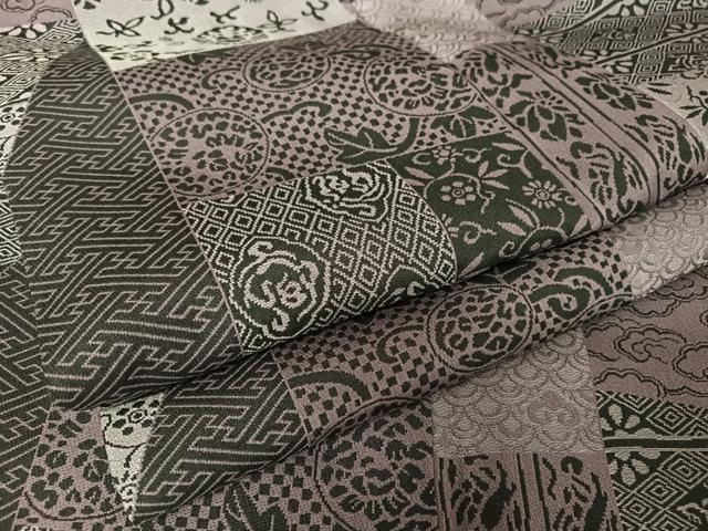 平和屋着物●お召　切嵌花文　正絹　逸品　AABA4508np