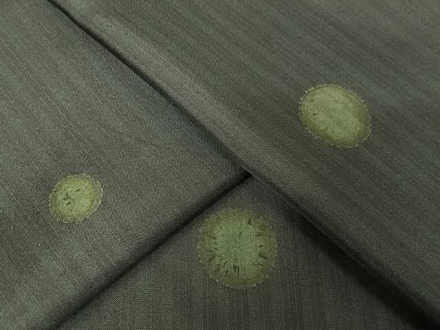 平和屋着物●本場染大島紬　丸文　縞　正絹　逸品　AABA4523np