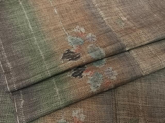 平和屋着物●本場大島紬　カタス9マルキ　枝花文　正絹　逸品　未使用　AABA4550np