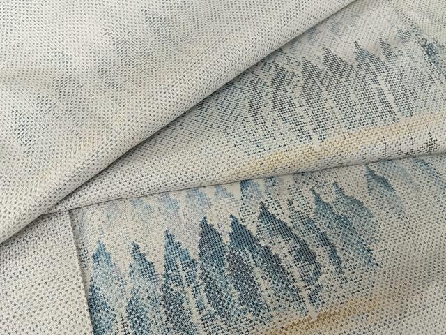 平和屋着物●本場大島紬　白大島　カタス７マルキ　総絣　樹林文　正絹　逸品　AABA4566np