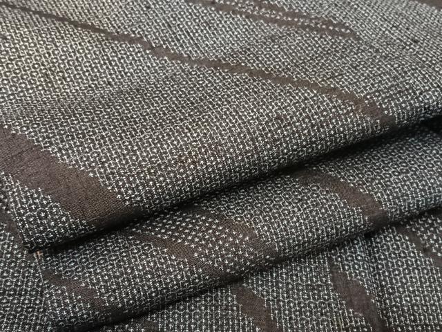 平和屋着物●本場結城紬　重要無形文化財　100亀甲　斜縞　正絹　逸品　AABA4567np
