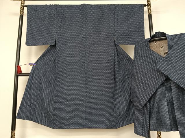 平和屋着物●男性　久留米絣　アンサンブル　井桁絣　綿　逸品　AABA4576np