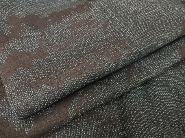 平和屋着物●本場結城紬　重要無形文化財　100亀甲　遠山文　高島屋扱い　正絹　逸品　AABA4595ph